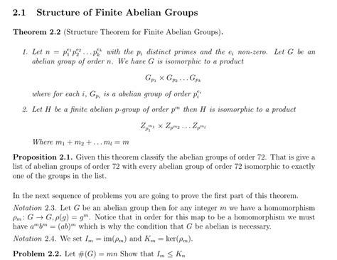 Solved 21 Structure Of Finite Abelian Groups Theorem 22