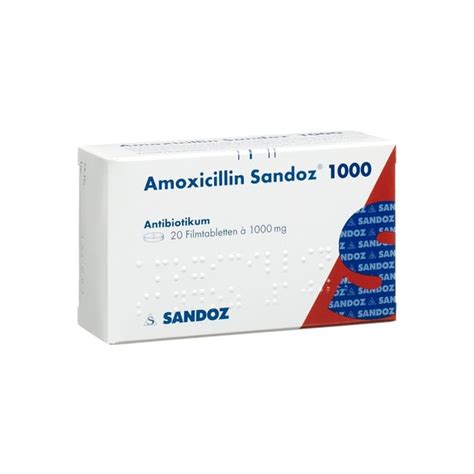 Amoxicilline Sandoz Filmtabl 1000 Mg Blist 20 Stk Online Bestellen