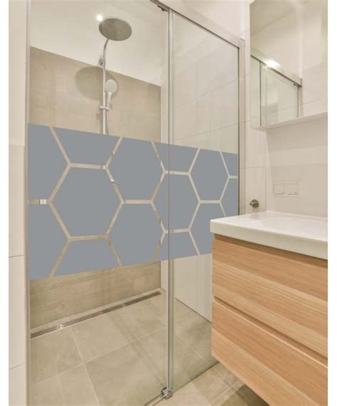 Фрост фолио с Privacy ефект хексагони самозалепващо фолио за стъкло с пясъкоструен ефект