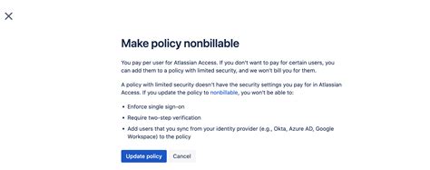 configuring a non billable default policy so self sign up users are not
