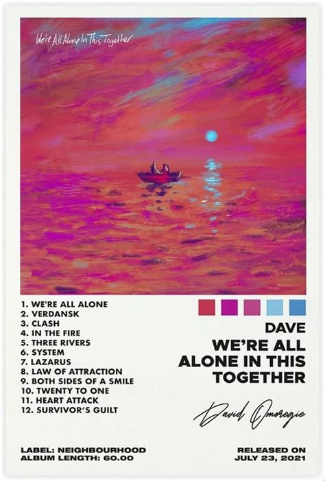 Daves Were All Alone In This Together Album Poster Canvas