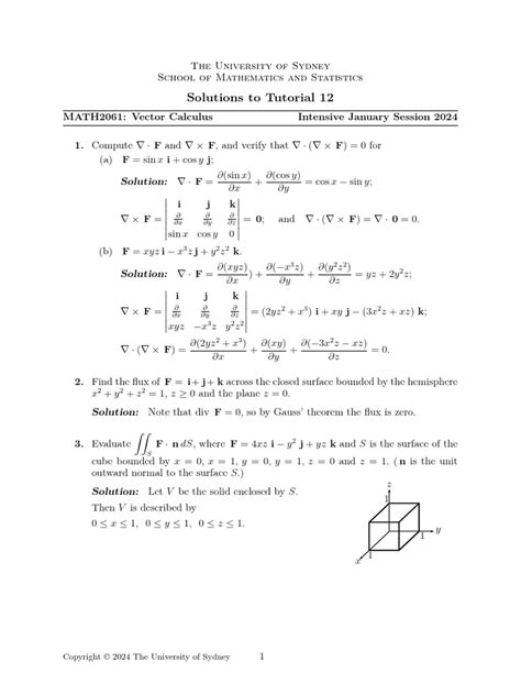 Tut12 Sol Pdf Flux Linear Algebra