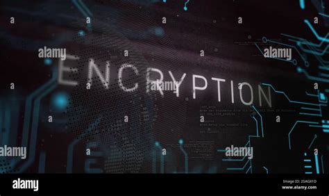 Image Of Encryption Text And Digital Data Processing Over Black