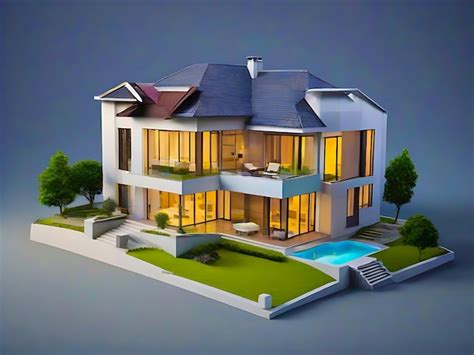 Premium AI Image D View Of Model House Generative AI