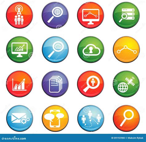 Data Analytic Icon Set Stock Illustration Illustration Of Element