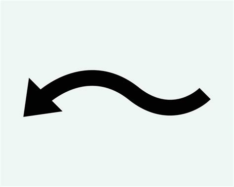 Wave Arrow Left Down Wavy Curve Curvy Point Pointer Path Navigation