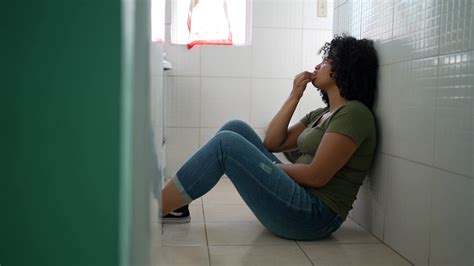 Solitude In Struggle Woman Sits Shrouded In Stock Footage Sbv