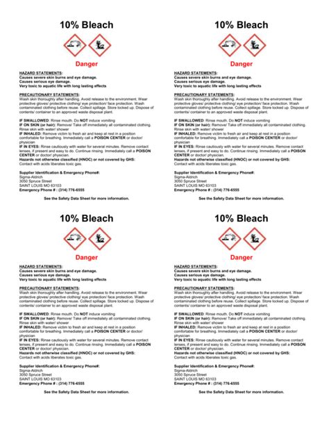 Printable Bleach Labels For Spray Bottles At Logan Newbigin Blog