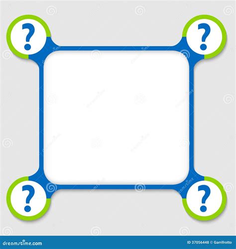 Frame For Any Text With Four Question Mark Vector Illustration