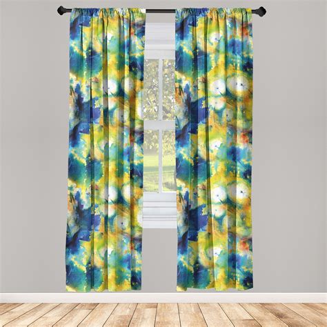 Dandelion Window Curtains Vintage Vibe Abstract Boho Inspired Drawn