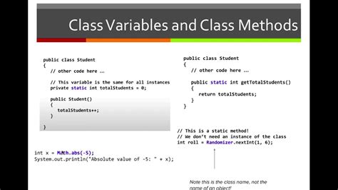 Class Methods And Class Variables Youtube