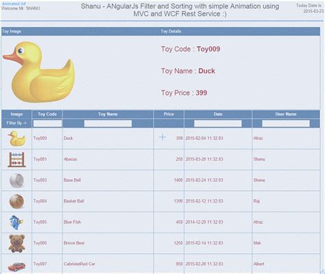 Angular Js Filter Sorting And Animation Using Mvc And Wcf Rest