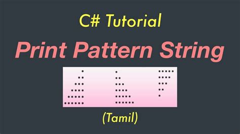 How To Print Pattern String C Tutorial Tamil Youtube