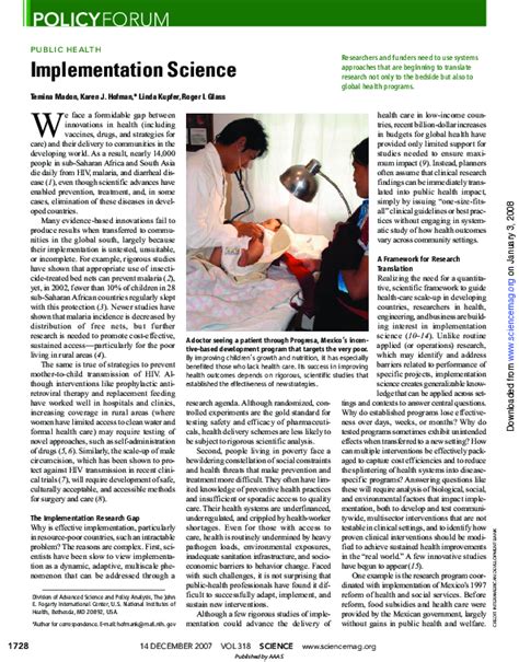 Pdf Implementation Science