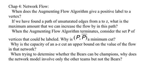 Solved Chap 4 Network Flow When Does The Augmenting Flow
