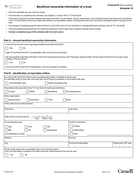 Form T3 Schedule 15 Fill Out Sign Online And Download Fillable Pdf