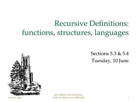 Ppt Recursive Definitions Functions Structures Languages