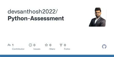 github devsanthosh2022 python assessment