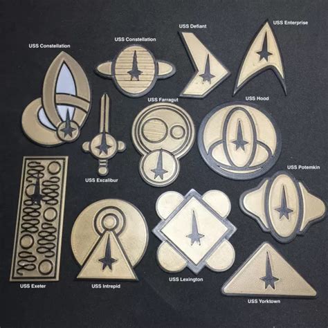 Star Trek Tos Constitution Class Emblem Badges 3d Printing Model Threeding