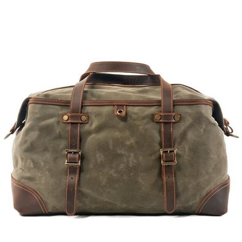 Waxed Canvas Duffle Bag Travel Waterproof Vintage Canvas Duffle