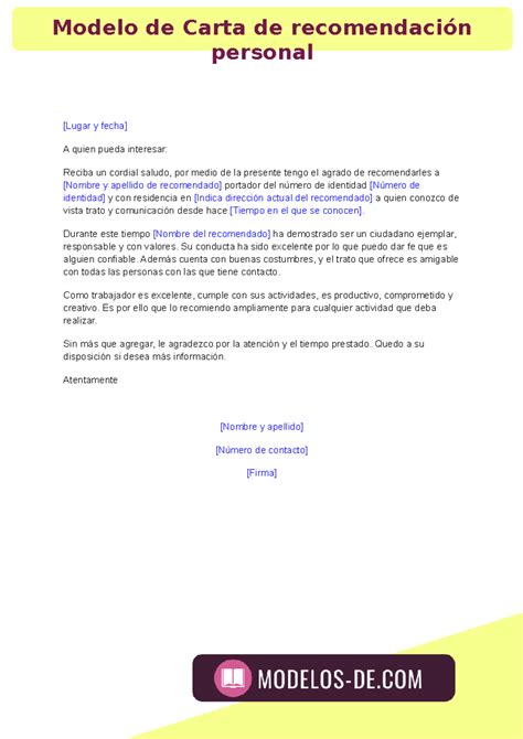 Ideas De Cartas De Recomendacion Cartas De Recomendacion Carta Decarta De Recomendacion En
