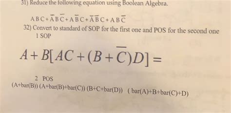 Solved Reduce The Following Equation Using Boolean Chegg