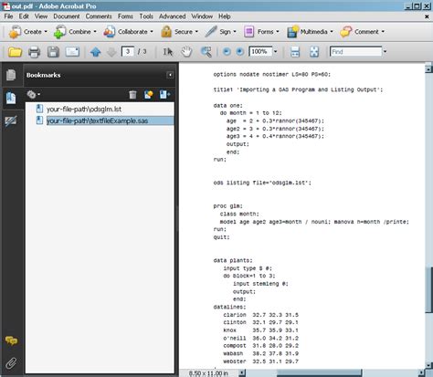 importing listing output and a sas program sas r 9 3 output