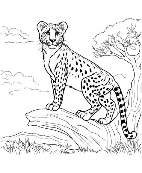 Realistic Cheetah Coloring Pages