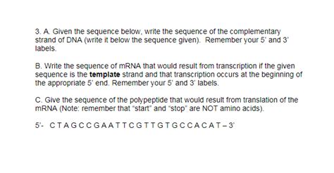 1 The Sequence Given Below Is One Strand Of Dna A