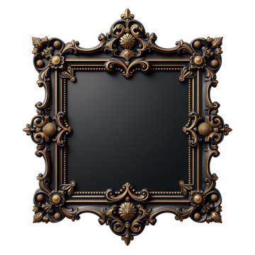 Ornate Black Frame With Golden Details A Vintage Decorative Border