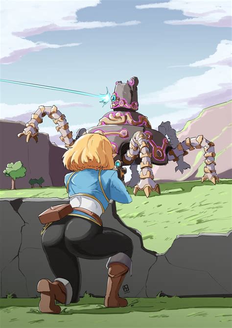 Princess Zelda And Guardian The Legend Of Zelda And 2 More Drawn By