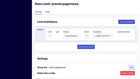Rate Limits Prefab