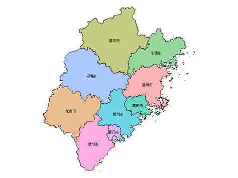 福建省市级地图ppt可编辑矢量行政区划