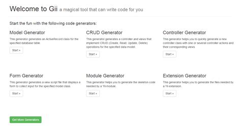 Php Yii2 Workflow Gii Code Generator Stack Overflow