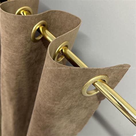 Штори на люверсах 1 5х2 7м Бежеві темні однотонні штори Мікровелюр