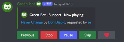 Disabling Buttons On Now Playing Message Green Bot Guide