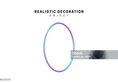 반지 현실적인 모양 홀로그램의 그라디언트 홀로그램 색상과 3d 개체 흰색 배경에 고립 된 기하학적 장식 디자인 요소 벡터 일러스트 레이 션 0명에 대한 스톡 벡터 아트 및