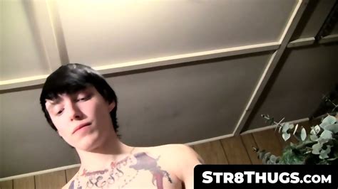 Skinny Tattooed Straighty Blinxs Solid Cock Working And Cum Blasting