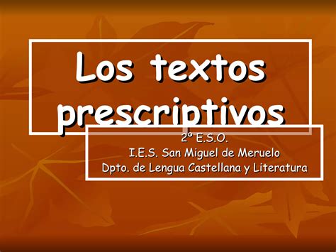Textos Prescriptivos Ppt