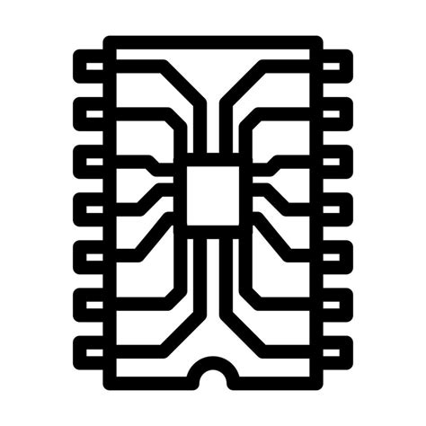 Ic Chip Electronic Component Line Icon Vector Illustration 24238687