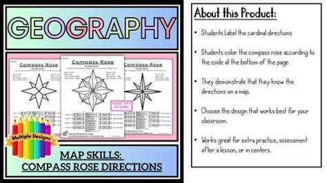 Color The Compass Rose By Beckys Learning Loft Tpt