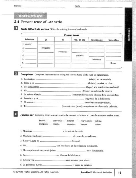 Free Present Tense Ar Verbs Worksheet Download Free Present Tense Ar