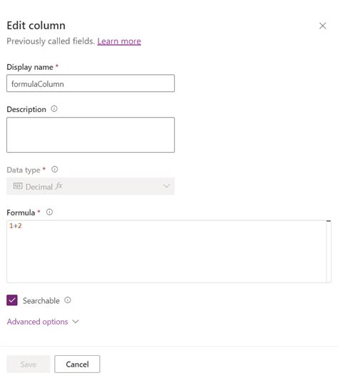 Cannot Find The Formula Column In The Rollup Column In Power Apps It