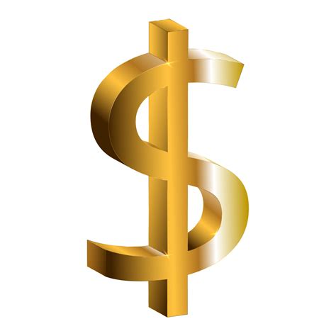 Dollar Currency Symbolgolden Shiny Dollar Money Sign 27147974 Png