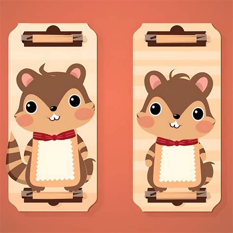 Premium Photo A Cute Chipmunk Body Shape Tag Card Reddish Brown Color