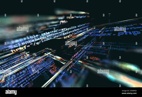 Script And Source Code For Algorithm Development3d Illustrationabstract Background Of