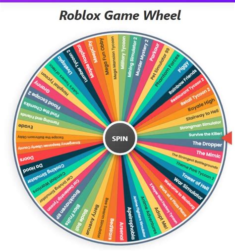 50 Roblox Games Wheel Spin The Random Picker 🎮