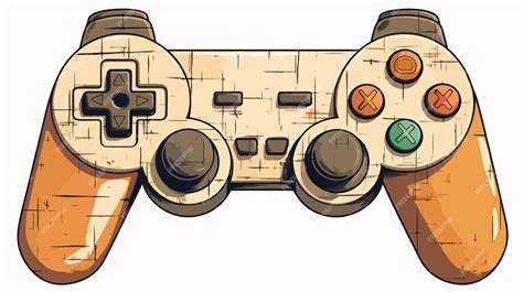 Vintage Grunge Texture Cartoon Game Controller Illustration Premium Ai Generated Vector