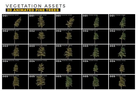 Vegetation Assets 3d Animated Pine Trees The Pixel Lab
