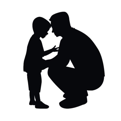 Free Vector Flat Design Father And Son Silhouette